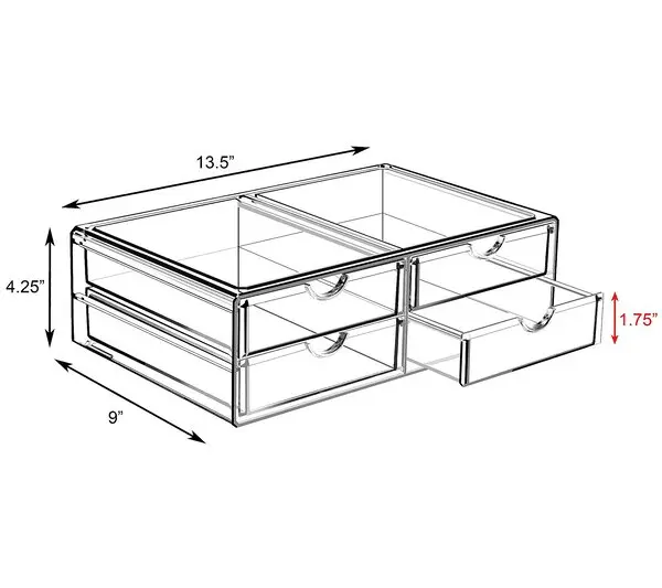 SORBUS Makeup Storage Case Display, 4 Drawers
