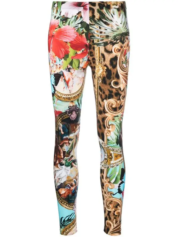 Philipp Plein Baroque-floral Print Leggings