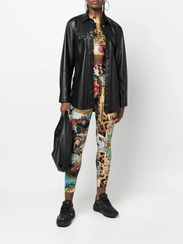 Philipp Plein Baroque-floral Print Leggings