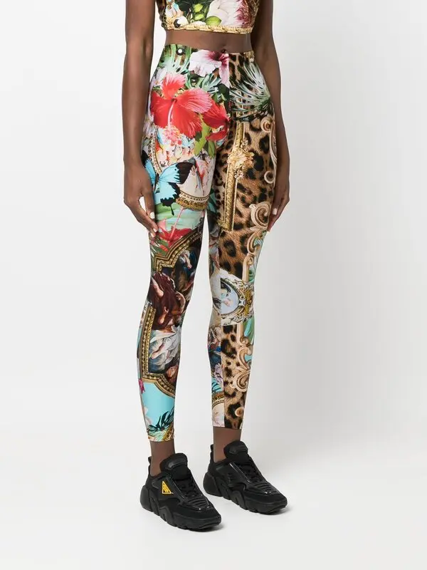 Philipp Plein Baroque-floral Print Leggings