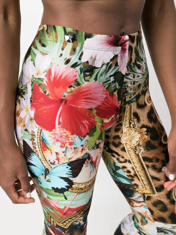 Philipp Plein Baroque-floral Print Leggings
