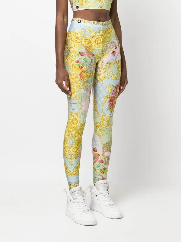Philipp Plein Baroque-print High-waisted Leggings