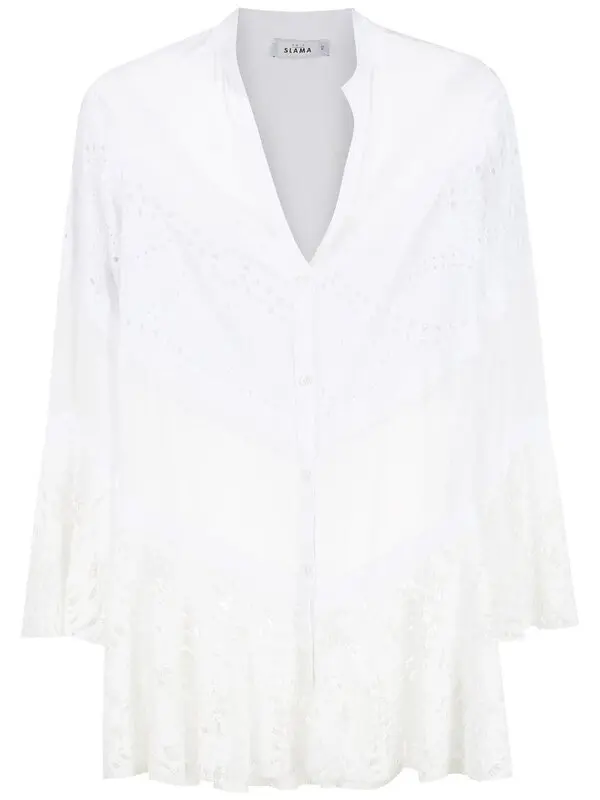 AMIR SLAMA Sheer-panel Shirt Dress