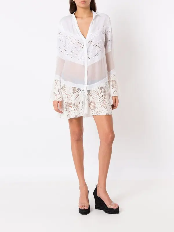 AMIR SLAMA Sheer-panel Shirt Dress