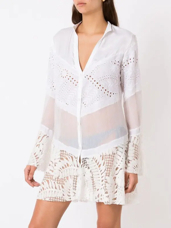 AMIR SLAMA Sheer-panel Shirt Dress