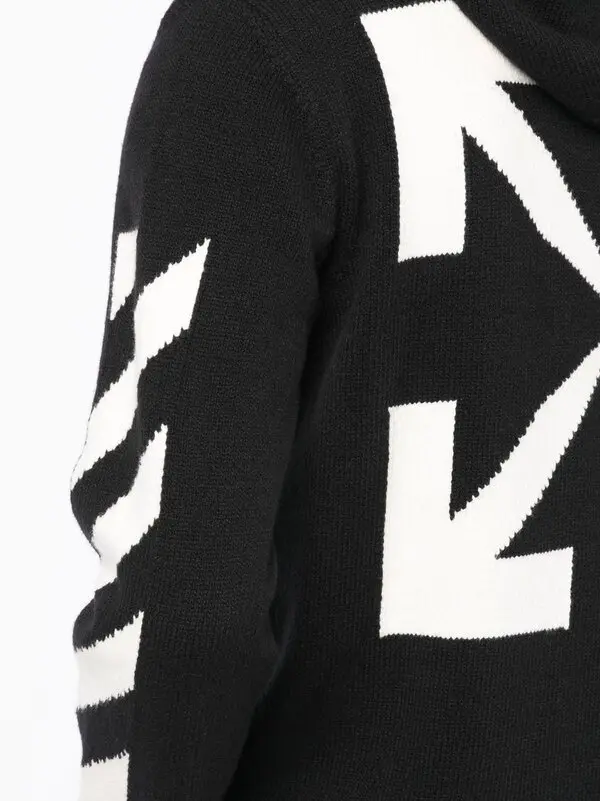 Off-White Diag-stripe Print Hoodie - Black