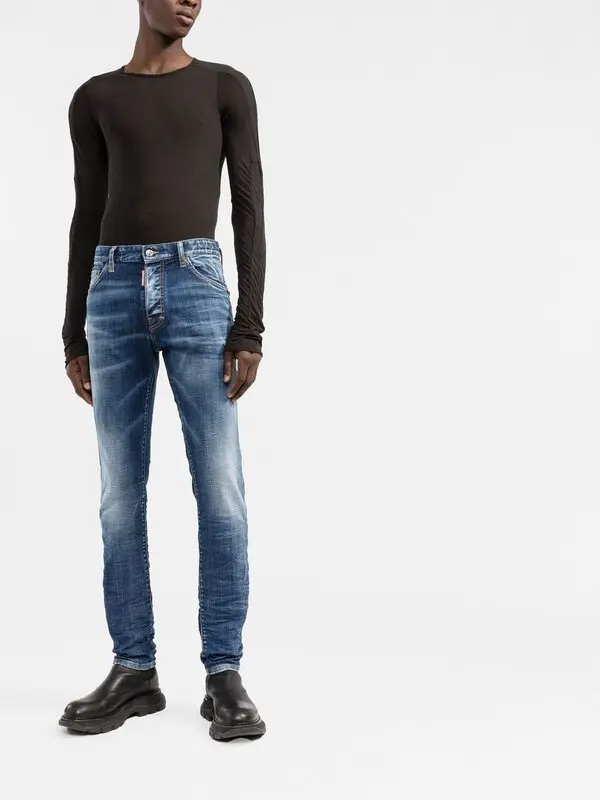 Dsquared2 Stonewashed Skinny Jeans - Blue