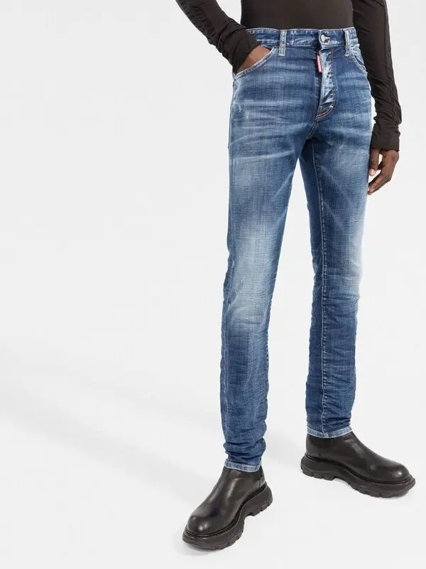 Dsquared2 Stonewashed Skinny Jeans - Blue