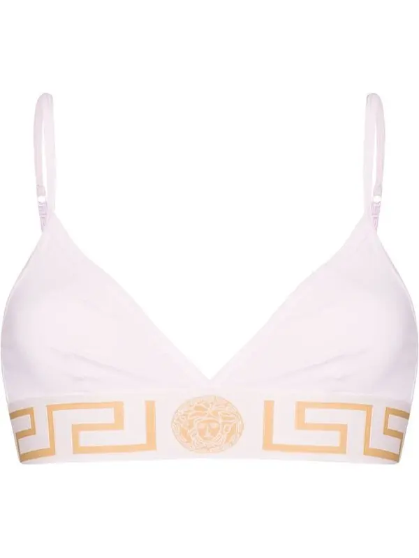Versace Greca-trim Triangle Bra - Pink