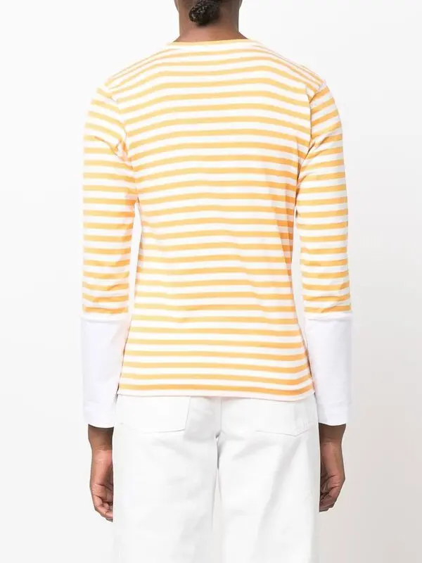 Play Comme Des Garcon Striped Long-sleeve T-shirt - Yellow