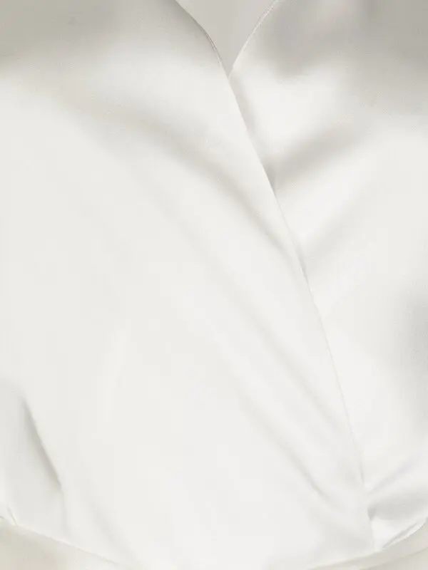 GILDA & PEARL Gina Lace-trim Silk Robe - White