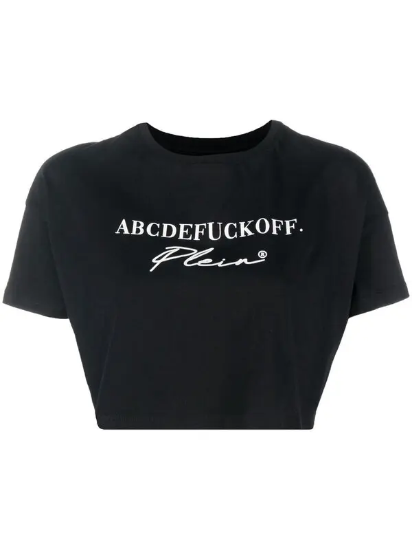 Philipp Plein Cotton Slogan-print Cropped T-shirt