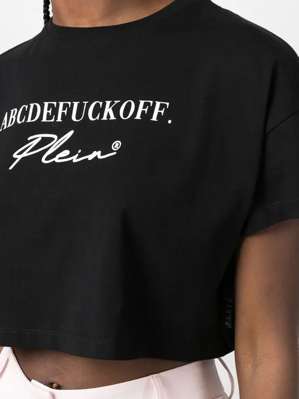 Philipp Plein Cotton Slogan-print Cropped T-shirt