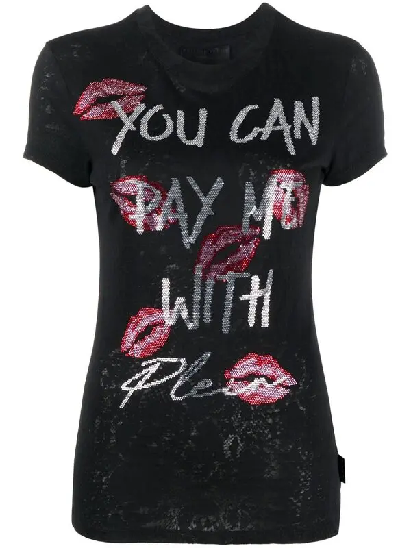 Philipp Plein Rhinestone-embellished T-shirt - Black