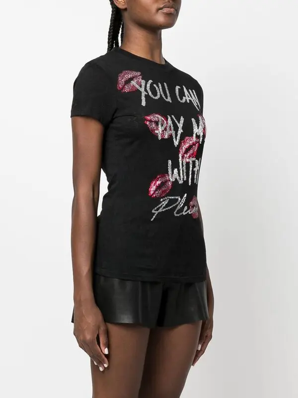 Philipp Plein Rhinestone-embellished T-shirt - Black
