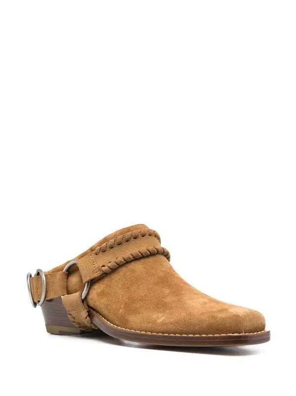 BUTTERO® Square-toe Buckle Mules