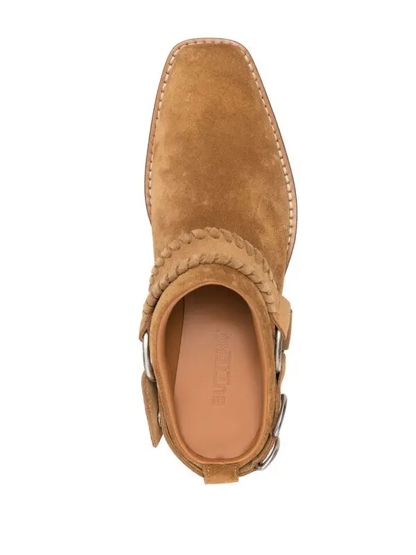 BUTTERO® Square-toe Buckle Mules