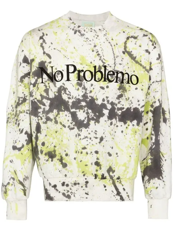 Aries Painterly Print Sweatshirt - Neutrals