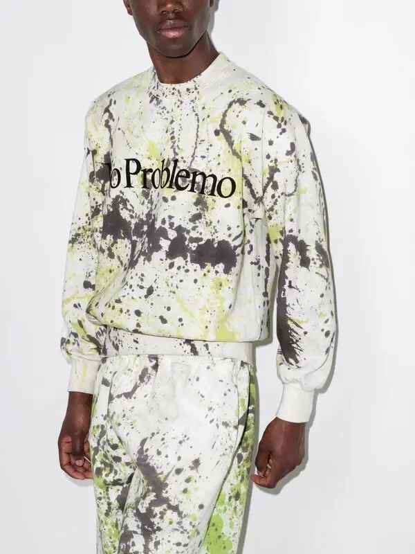 Aries Painterly Print Sweatshirt - Neutrals
