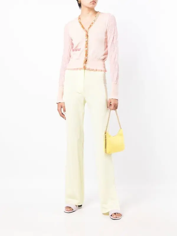 Stella McCartney Velvet-trim Wool Cardigan