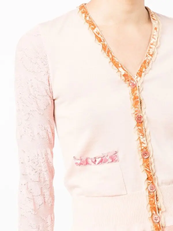 Stella McCartney Velvet-trim Wool Cardigan