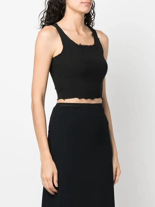 MARC LE BIHAN Raw-edge Cropped Top