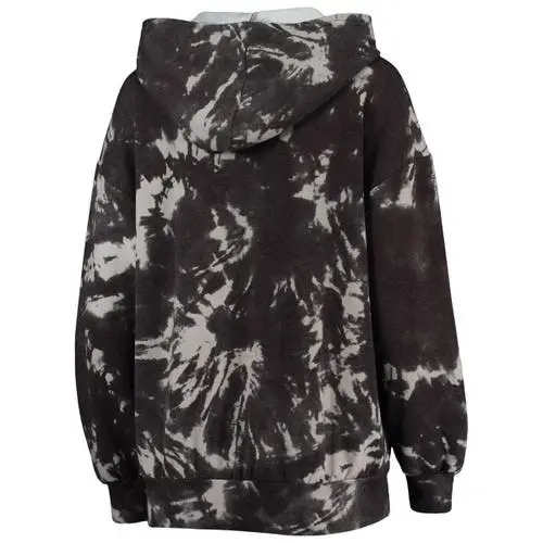 MAJESTIC THREADS Brooklyn Nets Burble Tie-dye Tri-blend Pullover Hoodie