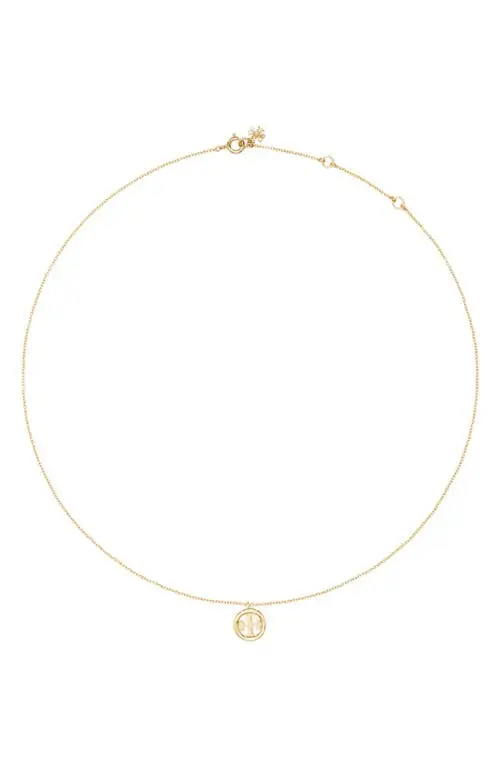 Tory Burch Icon Circle Pendant Necklace - Tory Gold