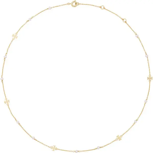 Tory Burch Delicate Moondance Pearl Necklace - Tory Gold/pearl