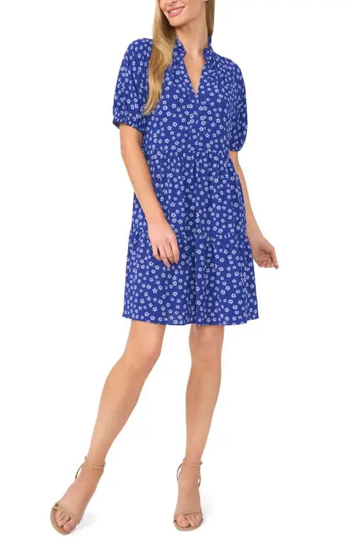 CECE DUPRAZ Brooke Ditsy Floral Minidress - Twilight Blue