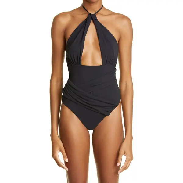 NENSI DOJAKA Halter One-piece Swimsuit - Black
