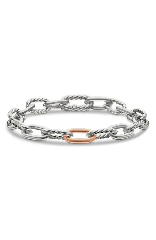 David Yurman Dy Madison Chain Bracelet - Silver 18k Rose Gold