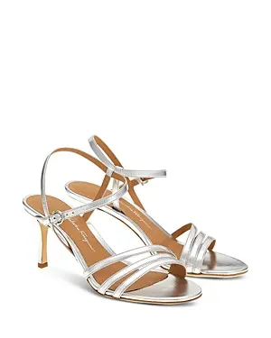 Salvatore Ferragamo strappy sandals Salvatore Ferragamo Gold Glitter and Leather Strappy Sandals  main image 3