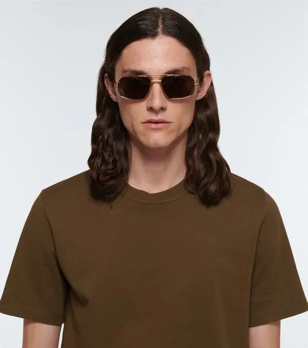 Bottega Veneta Bond Square Aviator Sunglasses
