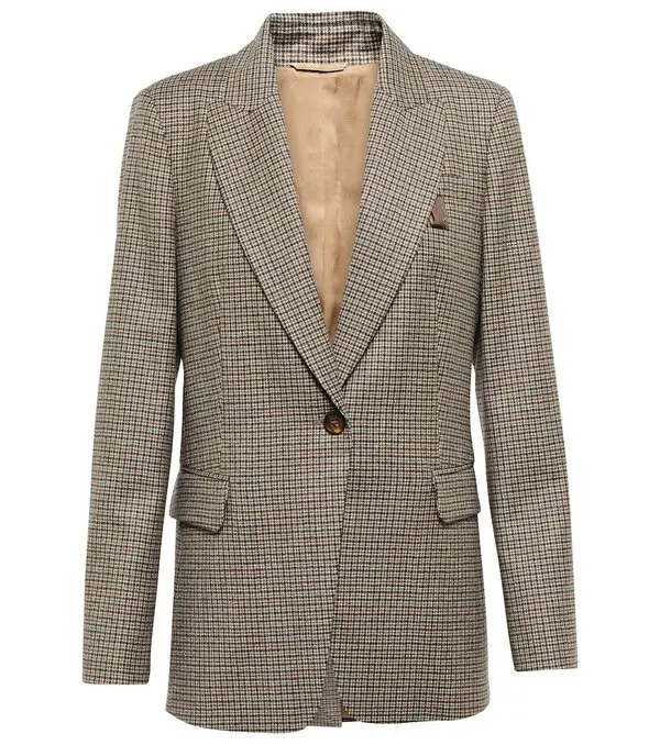 Brunello Cucinelli Houndstooth Wool Blazer