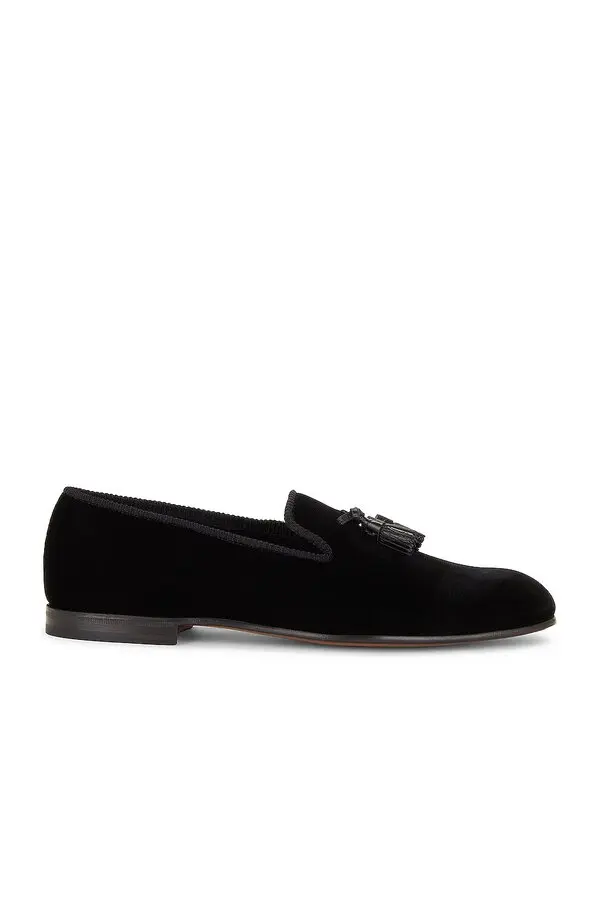 TOM FORD Velvet Loafer - Black