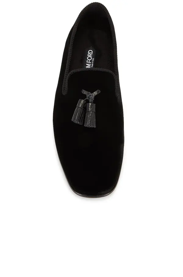 TOM FORD Velvet Loafer - Black