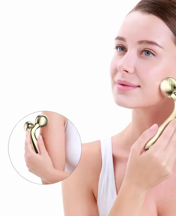 TOUCHBEAUTY Facial Beauty Massage Roller - Gold