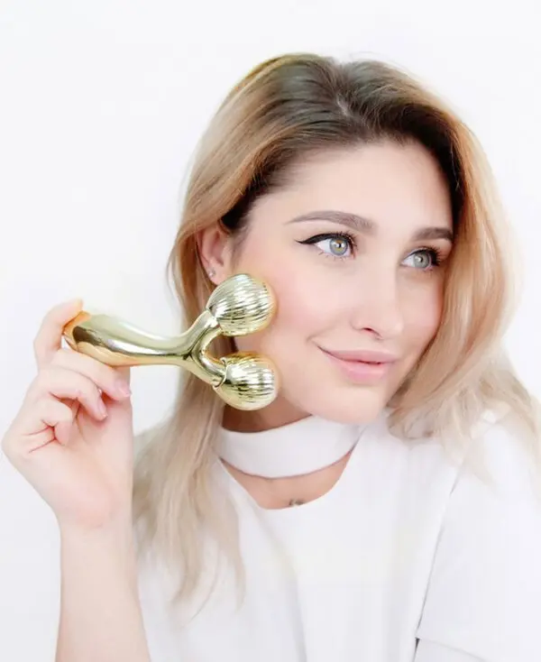 TOUCHBEAUTY Facial Beauty Massage Roller - Gold