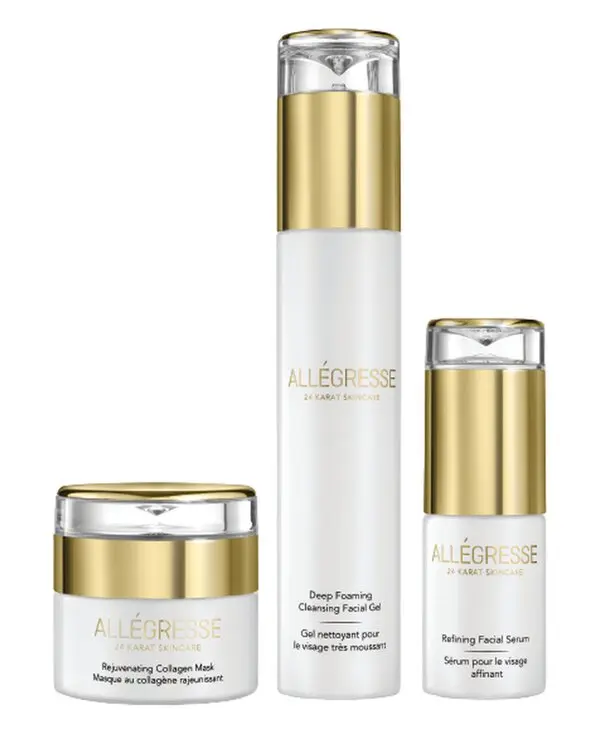 ALLEGRESSE 24 KARAT SKIN CARE Allegresse 24k Skincare Rejuvenating And Cleansing 3 Piece Set