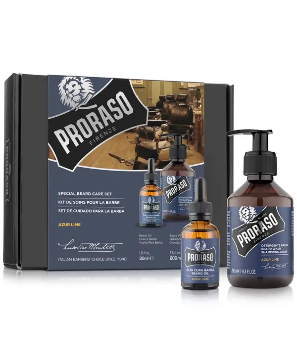 PRORASO 2-pc. Beard Care Set For Full Or Long Beards