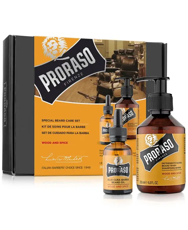 PRORASO 2-pc. Beard Care Set For Full Or Long Beards - No Color