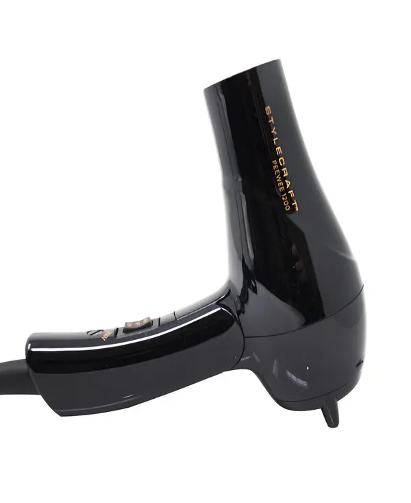 STYLECRAFT Peewee 1200 Folding Handle Dual Voltage Compact Travel Hair Dryer With Nozzle