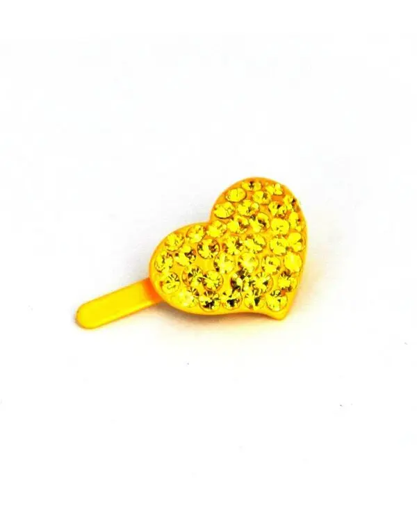 SOHO STYLE Mini Heart Barrette - Yellow