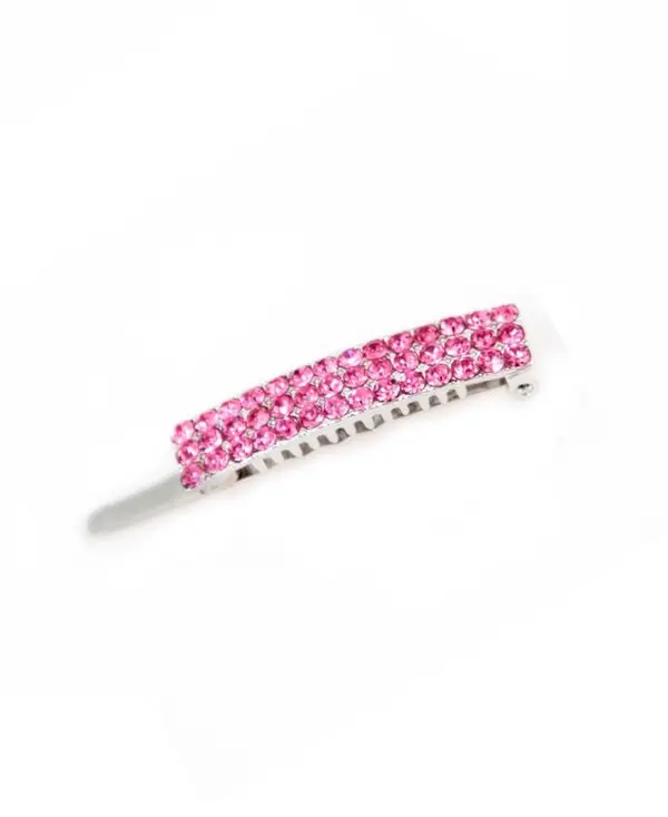 SOHO STYLE Pave Crystal Barrette - Pink