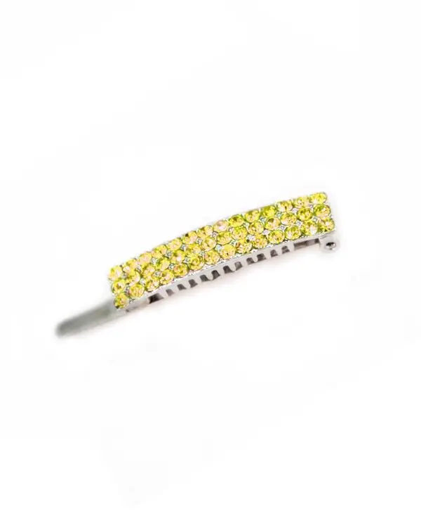 SOHO STYLE Pave Crystal Barrette - Yellow