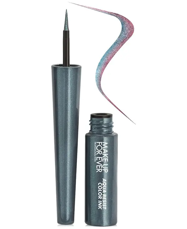 MAKE UP FOR EVER Aqua Resist Color Ink Liquid Eyeliner 1 Matte Charcoal - 12 Striking Chameleon - Duo-chrome Blue