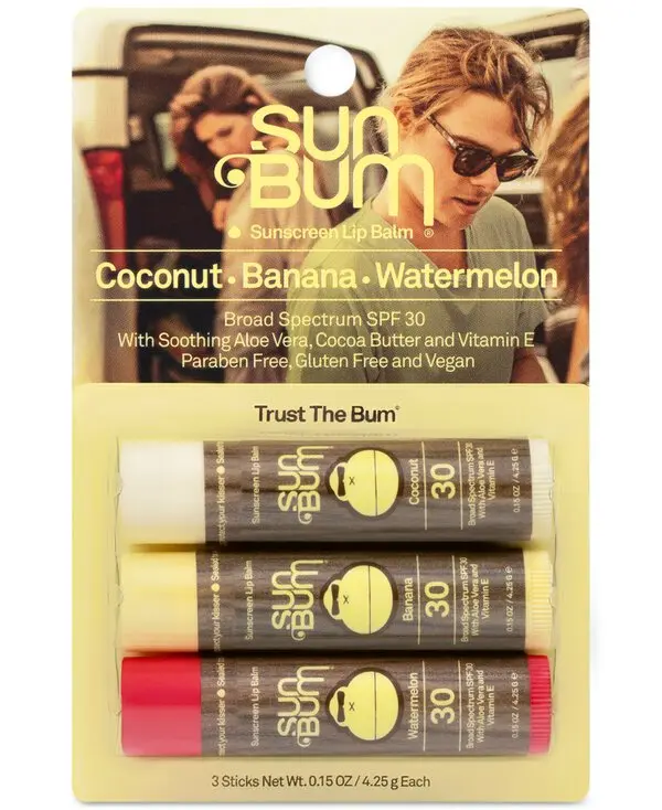 SUN BUM 3-pc. Original Spf 30 Sunscreen Lip Balm Set - No Color