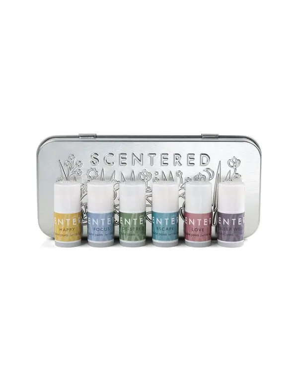SCENTERED Wellbeing Ritual Aromatherapy Mini Tin Whole Collection Balm