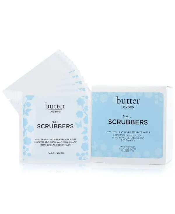 BUTTER LONDON Nail Scrubbers 2-in-1 Prep & Lacquer Remover Wipes - No Color